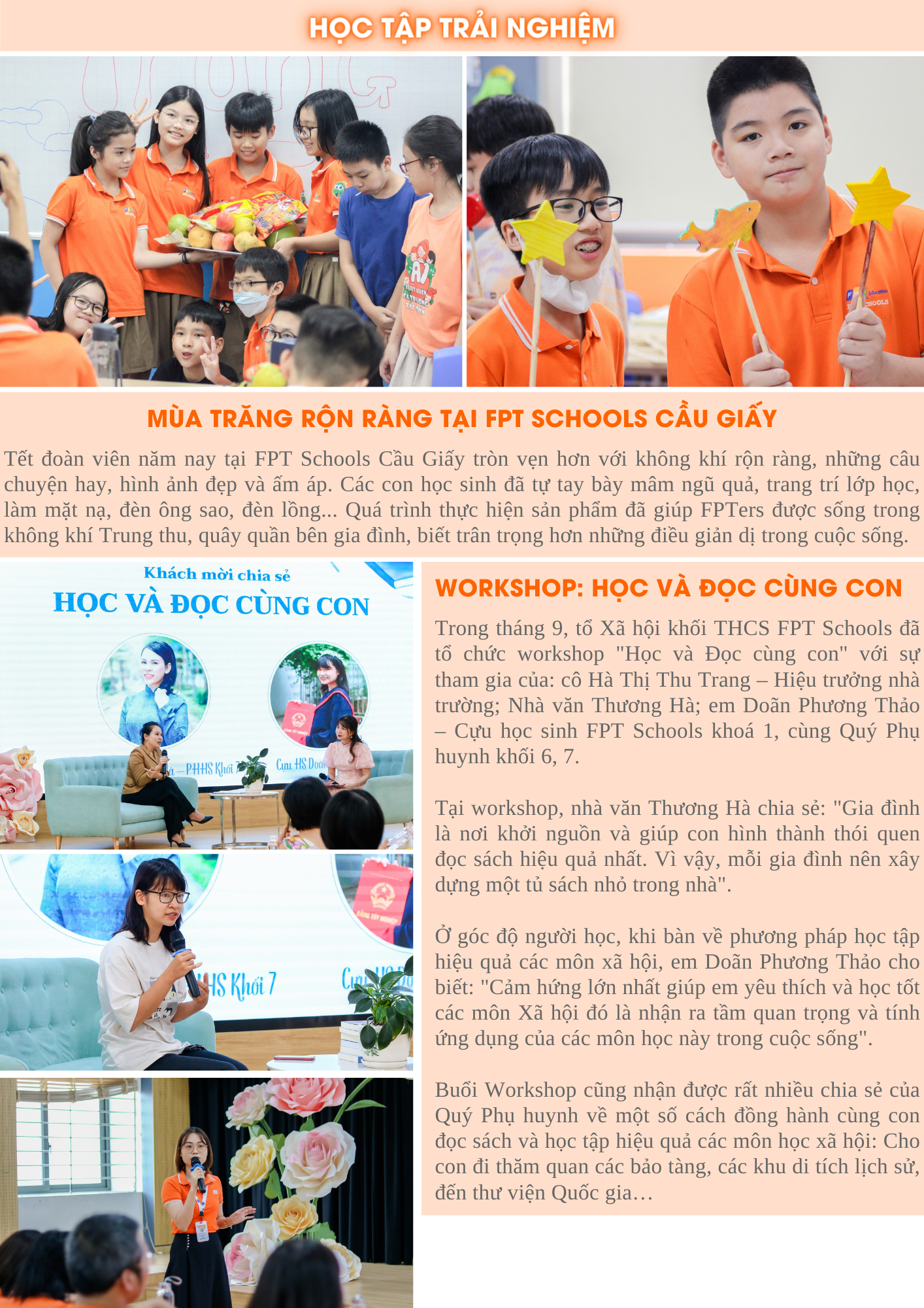 Khối THCS: Bản tin Phụ huynh tháng 9/2022 – Trường Tiểu học & THCS FPT Cầu Giấy